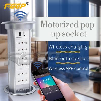 China Motorized Hidden Kitchen Pop Up Sockets Anti Pinch Kitchen Counter Sockets for sale
