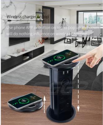 China Kitchen Office Worktop Motorized Pop Up Socket With Dual USB Plug for sale