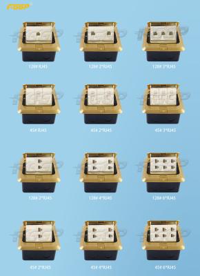 China Brass Floor Socket Box 16amps With Universal Outlets Pop Up for sale