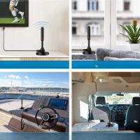 China Installation Magnetic Adsorption Type 202g Indoor Thin UHF DVB-T TV Aerial Long Range Passive Digital TV Antenna for sale