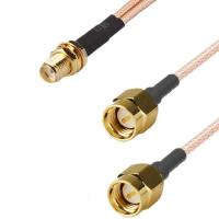 China SMA Female to 2 SMA Male RF Coax Crimp Adapter RG316 Extension FPV Antenna Cable for in -40- 85°C Temperature Range for sale