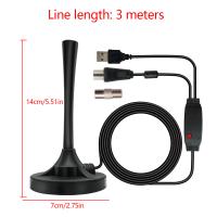 China Hot Mini HD Indoor Digital TV Antenna DTMB Suction Cup with 5m Cable ATSC DVB-T2 HDTV Antenna Mini HD Antenna for sale