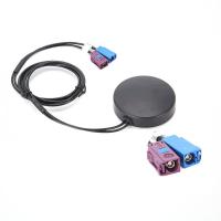 China GPS/Beidou+GSM/3G/4G combination antenna for vehicle navigation FAKRA SMB long straight female C/D external circular antenna for sale
