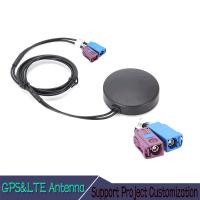 China GPS/Beidou+GSM/3G/4G combination antenna for vehicle navigation FAKRA SMB long straight female C/D external circular antenna for sale