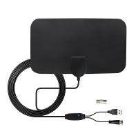 China 4K Digital TV Antenna 50 Miles Booster DVB-T Aerial HD Flat Indoor Active 25DBi High Gain VHF UHF  For TV signal receiver for sale