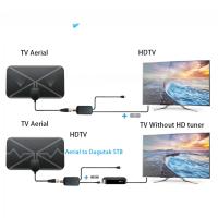 China Amplified 50miles HD TV Antenna VHF174-230/UHF470-862 Frequency Range 25dbi Gain Digital Indoor with Amplifier and Plug for sale