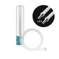 China Barrel 2.4GHz 5.8GHz Dual Band 14dBi High Gain Outdoor 5GHz WiFi Antenna with  CRC9 Extension Cable for sale
