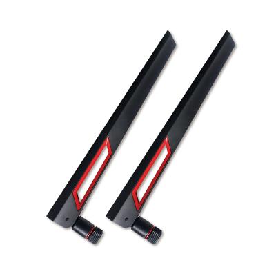 China 2.4GHz 5.8GHz Dual Band WiFi Antenna 10dbi  Foldable black red Rubber Antenna for sale