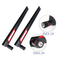 China 2.4GHz 5.8GHz Dual Band WiFi Antenna 10dbi  Foldable black red Rubber Antenna for sale