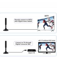 China Indoor 60miles Remote Controlled Amplified VHF UHF Outdoor HDTV TV Antenna 360 Rotation Frequency Range 170-860MHz for sale