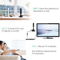 China China Factory Promotion Indoor TV Antenna with Booster Feature for HDTV Roof Installation or Home Interior Use for sale