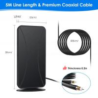 China 210*100*20MM IEC/F Connector Indoor 50 Miles Amplified Adapter Coax Cable 4K HDTV Digital HD TV Antenna for sale