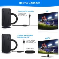 China 210*100*20MM IEC/F Connector Indoor 50 Miles Amplified Adapter Coax Cable 4K HDTV Digital HD TV Antenna for sale