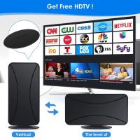 China 210*100*20MM IEC/F Connector Indoor 50 Miles Amplified Adapter Coax Cable 4K HDTV Digital HD TV Antenna for sale