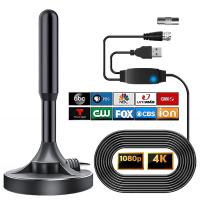 China Customized Connector UHF VHF Digital Active HDTV DVB T2 ISDB ATSC TV Antenna with Amplifier and 75 Ω Input Impedance for sale