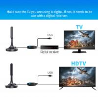 China Customized Connector UHF VHF Digital Active HDTV DVB T2 ISDB ATSC TV Antenna with Amplifier and 75 Ω Input Impedance for sale