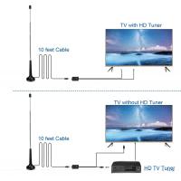 China HDTV indoor digital TV antenna DVB-T2 antennaDigital TV Telescopic Antenna Magnetic Mount + Extended Rod For TV Tuner DTV Box for sale