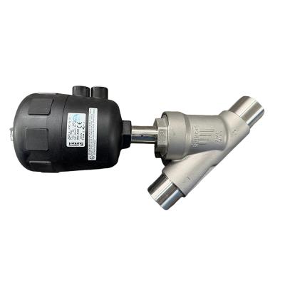 China Stainless Steel Sanitary Pneumatic Angle Seat Valve for sale