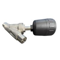 China High Temperature Stainless Steel Sanitary Pneumatic Angle Seat Valve for sale
