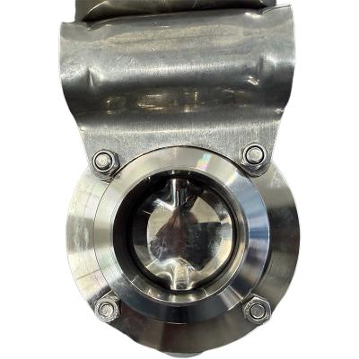 China Food Grade Stainless Steel Sanitary Manual Butterfly Valve for sale