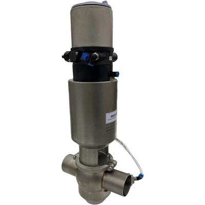 China Pneumatic Sanitary Single Seat Double Sealed Anti Mixing Valve for sale