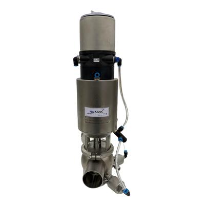 China Pneumatic Clamped Sanitary Single Seat Double Sealed Anti Mixing Valve for sale