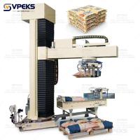 China Low Level Infeed Layer Type Palletizer Model Vertical Column Palletizer for sale