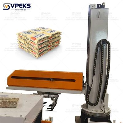 China Low Level Infeed Layer Type Palletizer Model Vertical Column Palletizer for sale
