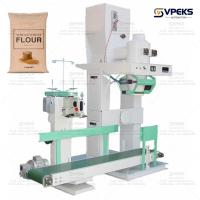 China Double Weighing System Semi Automatic Packing Machine For 10kg To 50kg Bag Weight VPK-SC50 AC380V/50Hz for sale