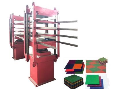 China Rubber Tile Making Machine with Front and Back Manual Push-Pull Mode 50Ton Molding Power for sale