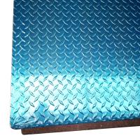 China 6mm 5052 H32 Aluminum Checkered Plate 1220x2440mm 5 Bar Diamond Embossed Sheet for sale