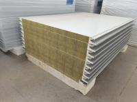 China Fireproof PU Edge Metal Rock Wool Sandwich Panel Customized Thickness For Cold Rooms And Warehouses for sale