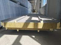 China Fireproof PU Edge Metal Rock Wool Sandwich Panel Customized Thickness For Cold Rooms And Warehouses for sale