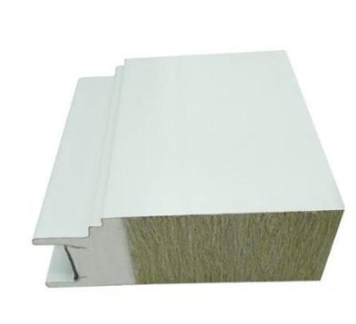 China Fireproof Rock Wool Sandwich Panel PU Edge Sealed Rockwool Insulated Panel CE Approved For Warehouse Construction for sale