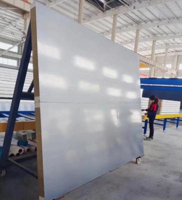 China Fire Resistant Eco Friendly Rock Wool Sandwich Board Metal Surface Insulated Outer Polyurethane Edge Sealing for sale