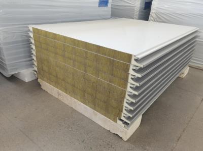 China Soundproof Mineral Wool Core Sandwich Panel Thermal Insulation Building Material For Warehouse Workshop Fireproof for sale