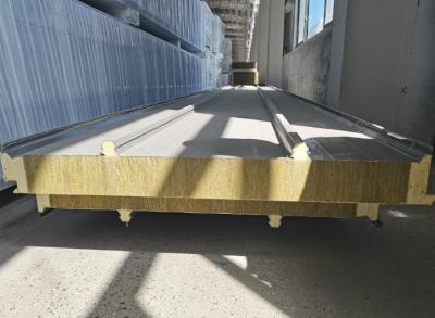 China Customizable Building PU Edge Sealing Rock Wool Sandwich Panel Roof Panels 500 - 1000 mm for sale