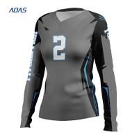 China 165gsm Digital Sublimation Volleyball Wear Jersey Moisture Wicking Black And White for sale