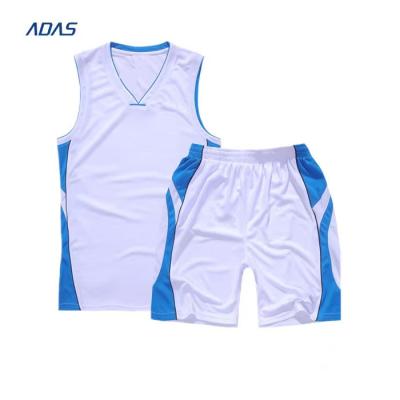 China Antibacterial Sublimation Blue Reversible Basketball Jerseys Breathable Rhinestone Embroidered 160g for sale