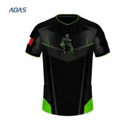 China Custom Sublimation Transfer Print Esports Team Jersey Gaming Shirt Wear Dyed Fabric for sale
