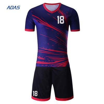 China Youth Sublimation Allover Printed Soccer Uniform Jersey Kits Breathable Customized for sale