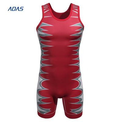 China Custom Quick Dry One Piece Tight Wrestling Singlet Suit With Spandex Polyester for sale