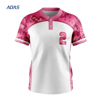 China Antishrink Plain Sublimation Baseball Team Wear Women's Jerseys Transfer Print for sale