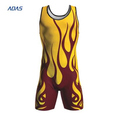 China Custom Mens Youth Sublimated Wrestling Singlets Spandex Sportswear for sale