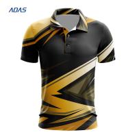 China Bulk Men's Knitted Sublimation Tee Shirts Sport Wear Polo Shirt Lightweight for sale