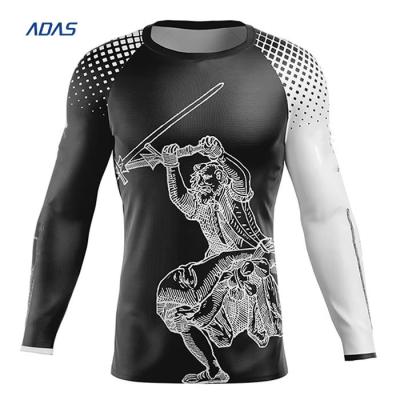 China Sublimation Mens Rash Guard Long Sleeve Diving Compression Spangle Embroidery Upf Swim Shirts for sale