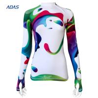 China Breathable Womens Mens Swim Shirt Long Sleeve Rashie Unisex Rashguard Quick Drying for sale