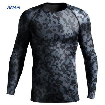 China Custom Fight Compression Mens Rash Guard Shirts Embroidery Breathable for sale