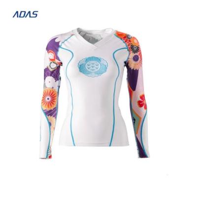 China Digital Sublimation Printed SPF Swim Surf Rash Shirt For Unisex BJJ Rash Guard for sale