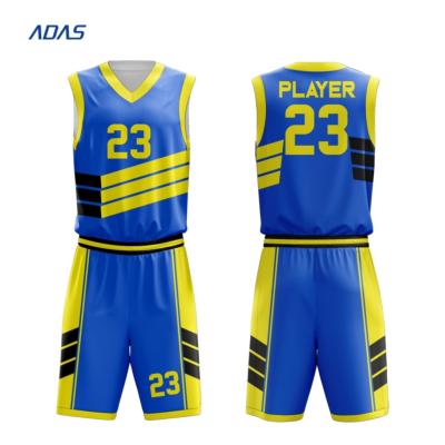 China Custom Designed Breathable Reversible Basketball Jersey Printed Logo Sportswear Uniform for sale